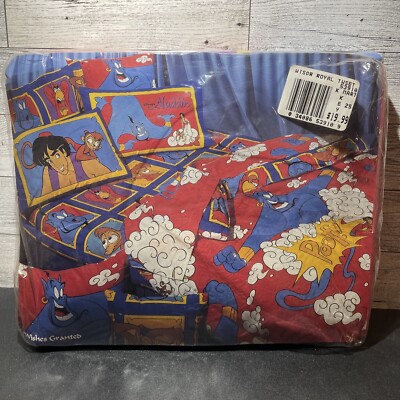 Vintage Disney Aladdin Wishes Granted TWIN BED SET SHEETS Sealed New ...