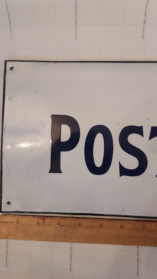 1890's porcelain sign Canadian post office advertising lion unicorn ...