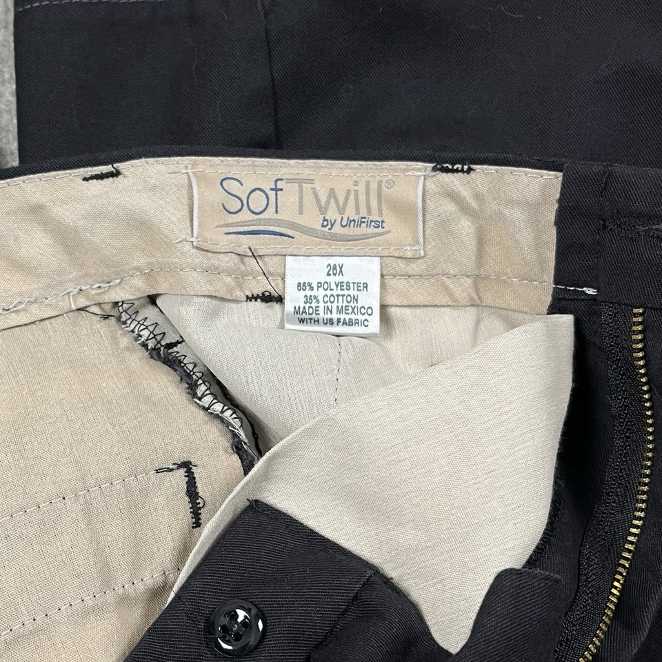 Unifirst Softwill Flat Front Size 26x29 Black Uniform Work Pants Lot of ...
