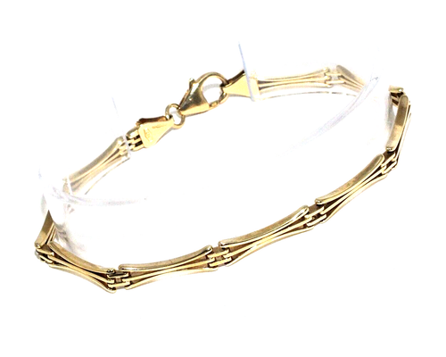 Ladies/womens nicely crafted 9ct yellow gold slinky gate style bracelet ...