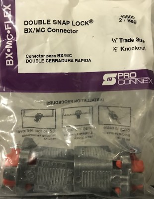 2-Pack Sigma / Pro Connex Double Snap Lock BX/MC/FLEX 3/8" Connector ...