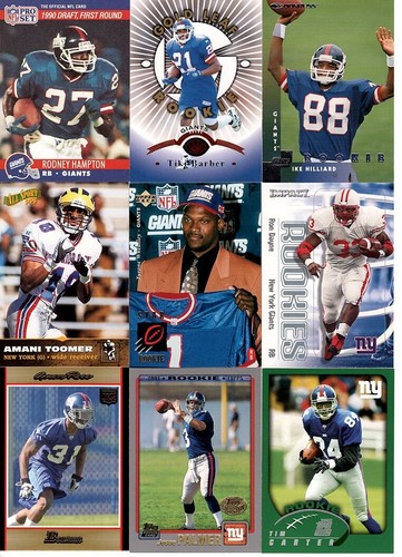 Lot of 18 New York Giants Rookie Trading Cards w/Rodney Hampton, Tiki ...