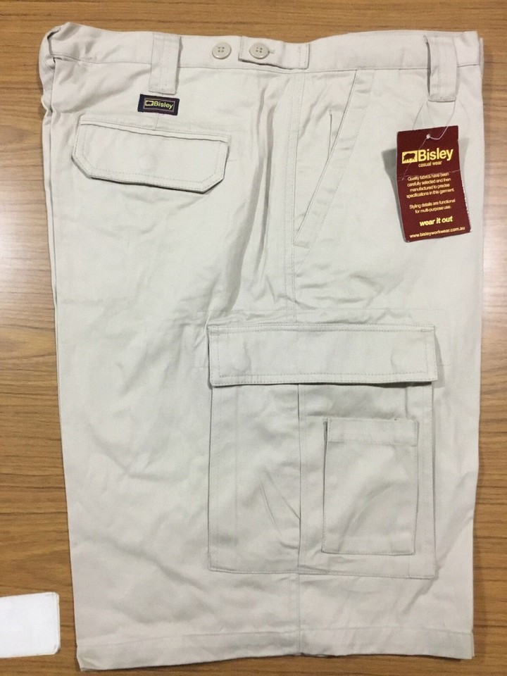 Bisley Cargo Work Short Casual Natural Cotton Size 97cm Ex-sample ...