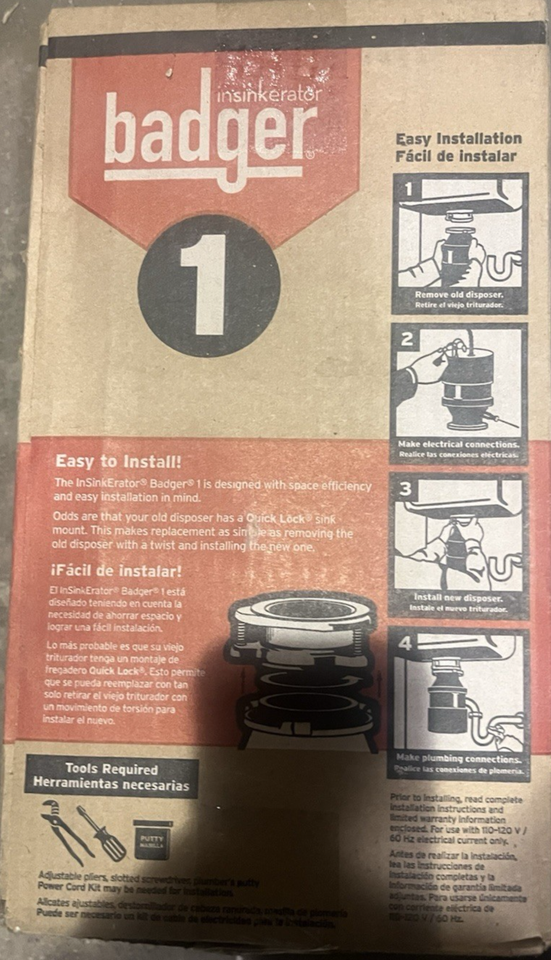 InSinkErator Badger 1, 1/3 HP Continuous Feed Kitchen Garbage Disposal | eBay
