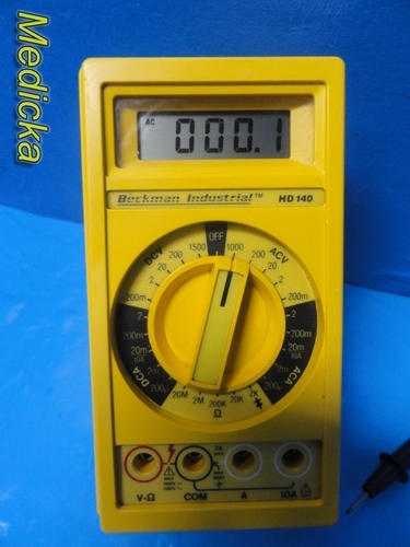 Beckman Industrial HD140 Digital Multimeter W/ Test Leads & 9V Battery ...