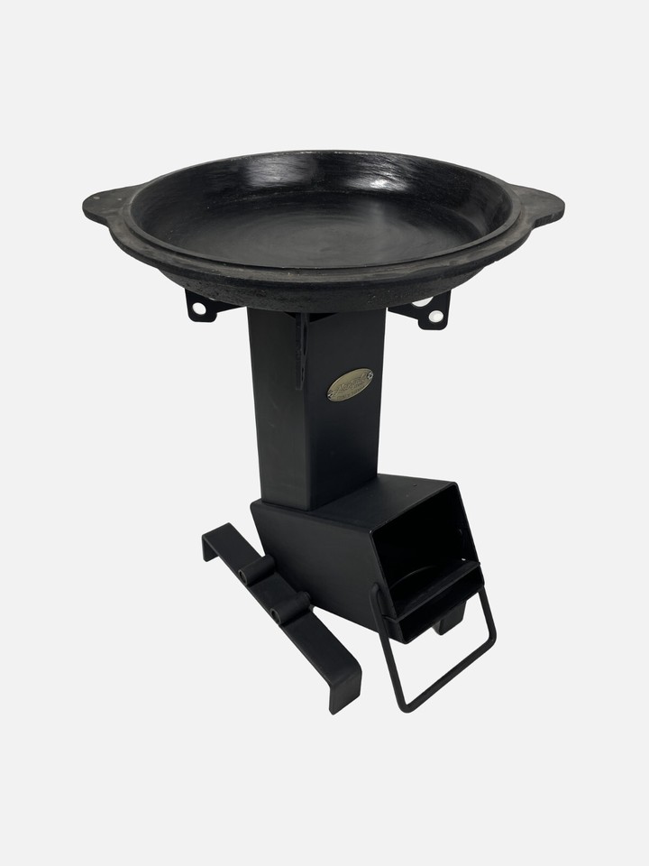 Traditional Cast Iron Uzbek Kazan Saj + Portable Collapsible Rocket ...