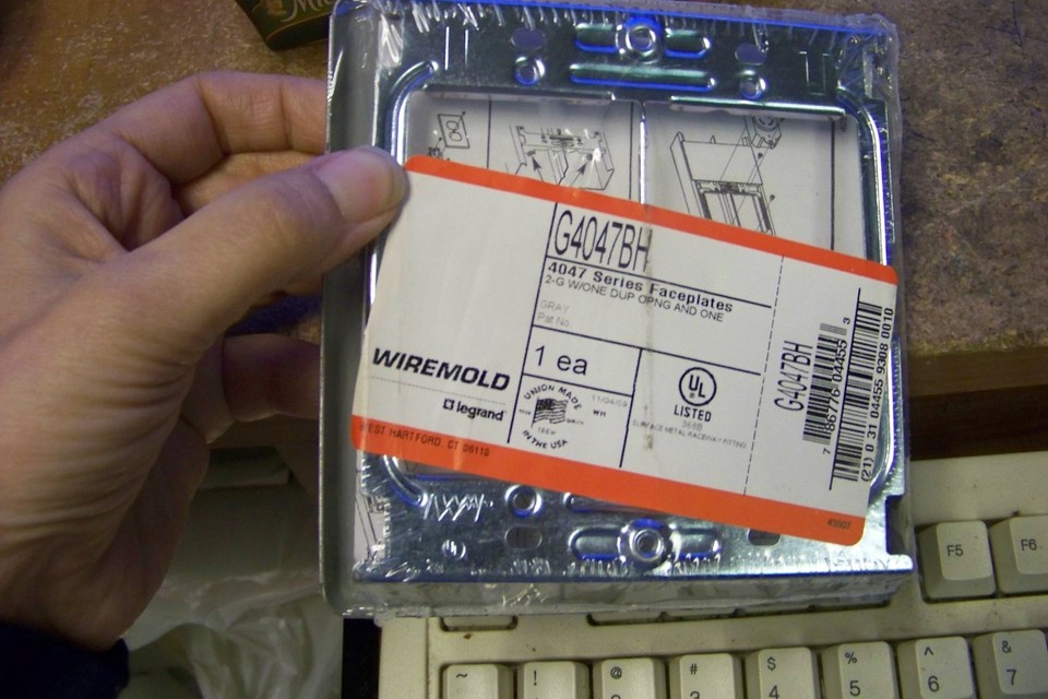 Wiremold G4047BH Duplex Mouse Hole Plate, 4000 Series Raceway, Steel ...