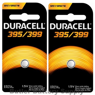 2 x 395/399 Duracell Silver Oxide Batteries (395, 399, AG7, SR57 ...