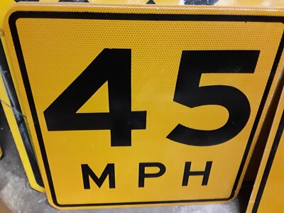 45 MPH Speed Limit Metal Reflective Street Traffic Road Sign 18"x18 ...