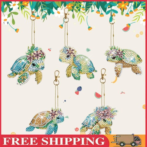 5pcs Diamond Art Keychain Art Craft 5D Diamond Art Key Rings Butterfly ...
