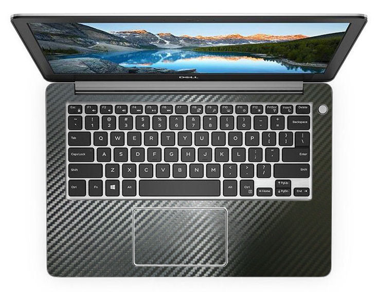 2-pack Black carbon fiber Palmrest Sticker Cover Skin for Dell Inspiron ...