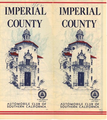 1952 Imperial County Road Map – Auto Club of Southern California (ACSC ...