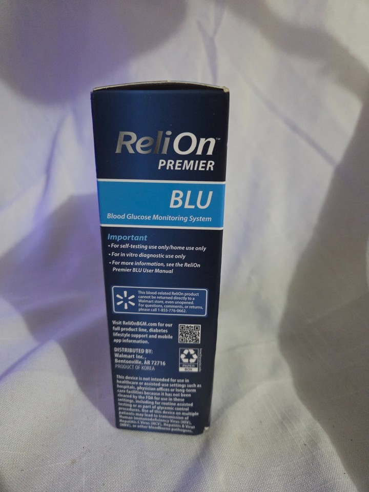 New ReliOn Premier BLU Meter Bluetooth Blood Glucose Monitoring System ...