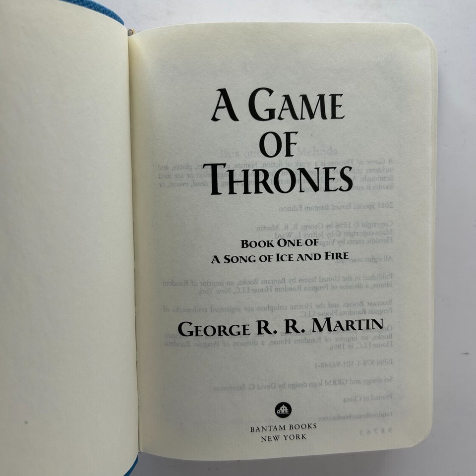 Game of Thrones Leather Bound Bantam 2015 GRRM Special Edition Book | eBay