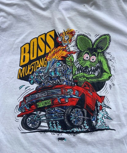 Vintage Rat Fink Boss Mustang Ed Roth White Men S-234XL T-shirt | eBay