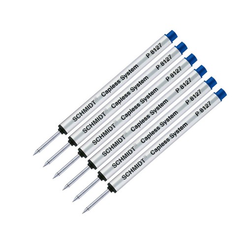 Pack Of 6 - Schmidt P8127 Short Capless System Rollerball Blue Ink ...