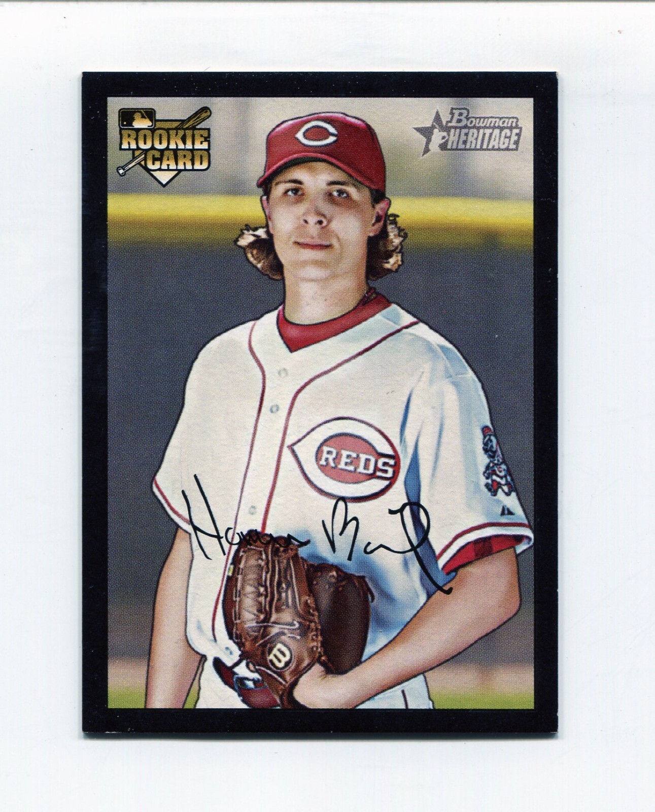 2007 Bowman Heritage Black Border Homer Bailey #206 #D 4/52 JERSEY ...