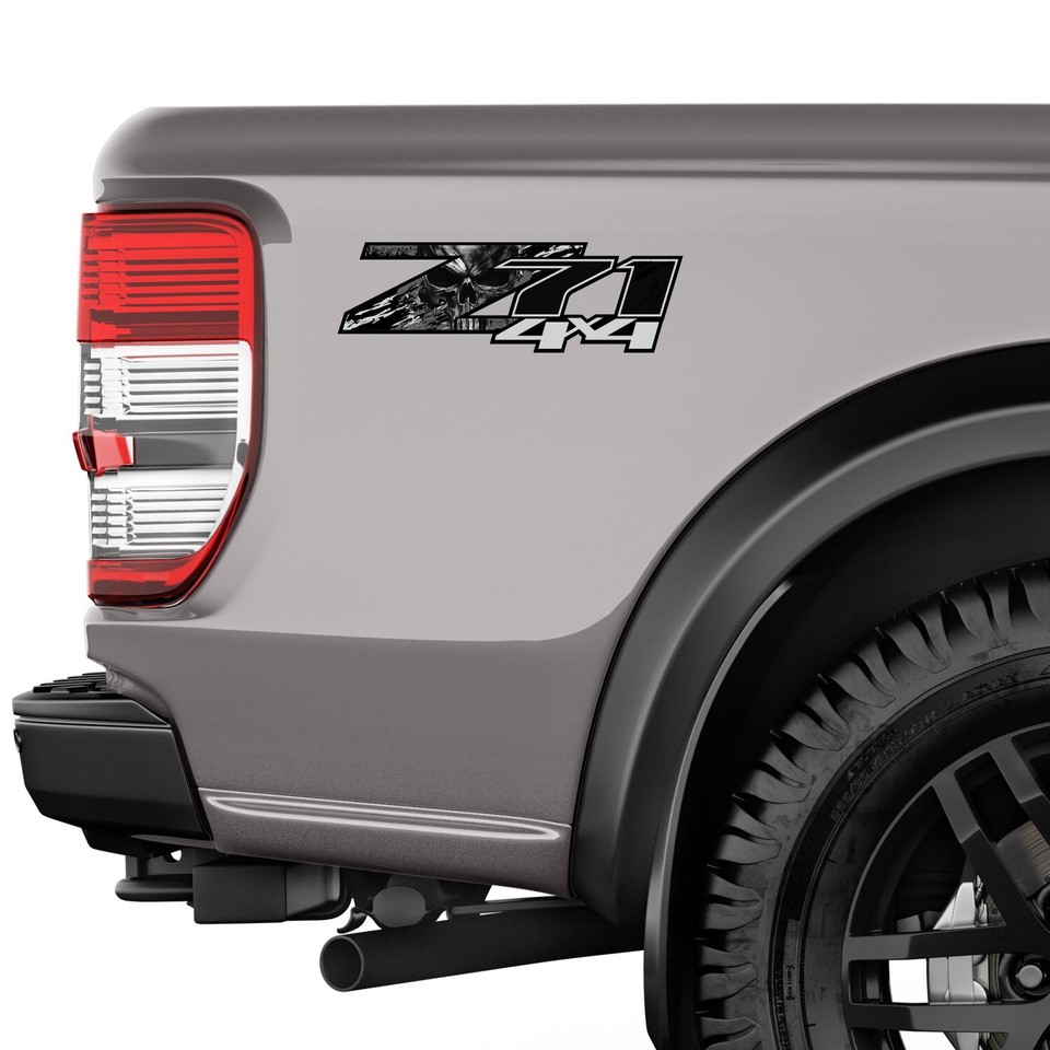 Chevrolet Silverado Z71 4x4 SKULL decals - F 1500 GM HD stickers Chevy ...