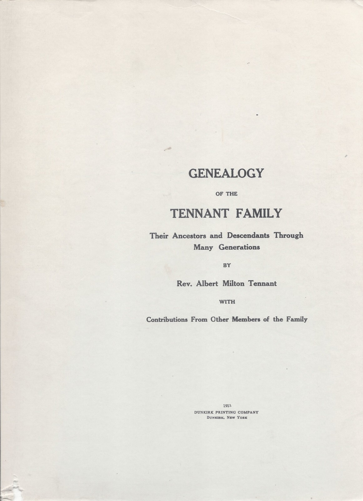 Genealogy of the Tennant Family Higginson reprint 352 pp VF | eBay