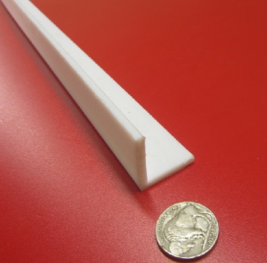 Teflon PTFE 90 Degree Angle, 1/8" Thick x 1.0" Arm Width x 60" Length ...