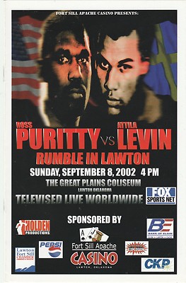 ROSS PURITTY vs ATTILA LEVIN OFFICIAL ONSITE BOXING FLYER SEPTEMBER 8 ...