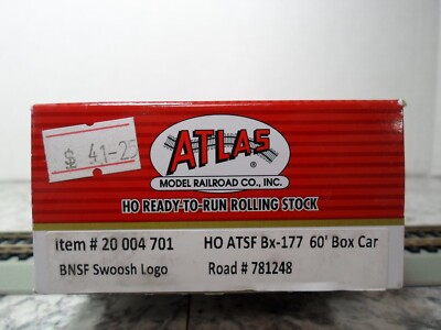 Atlas MasterLine HO ASTF Bx-177 60' Box Car BNSF swoosh Logo RD#781248 ...