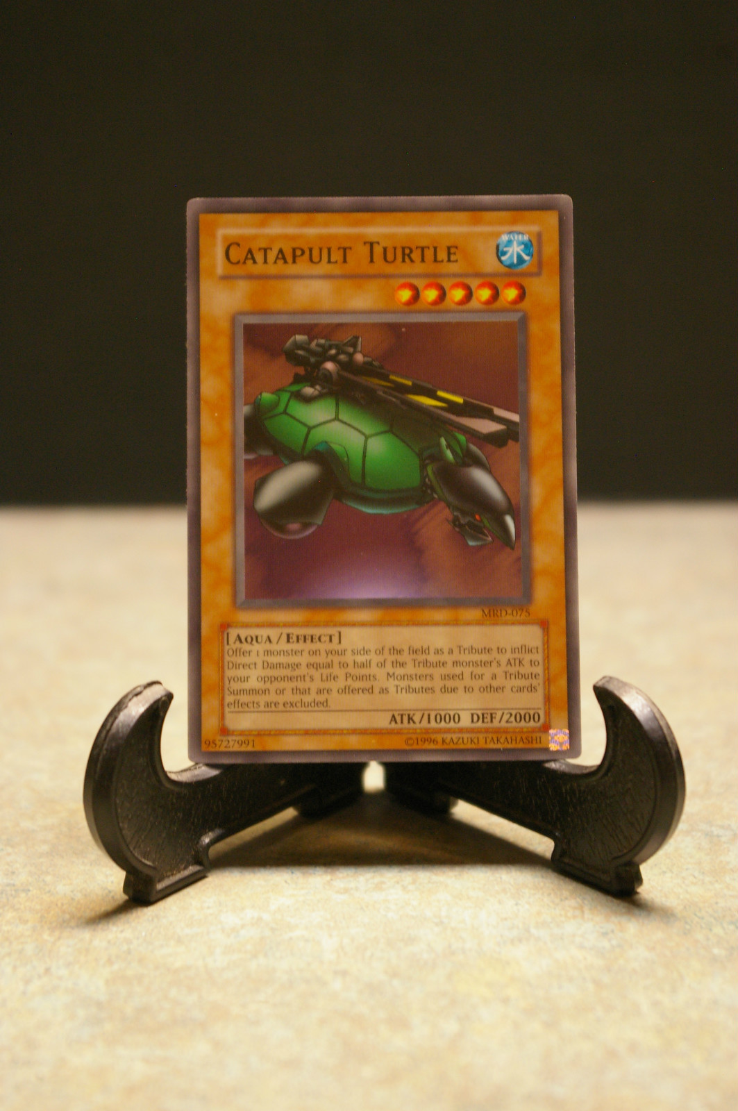 RARE 1996 YU-GI-OH CATAPULT TURTLE METAL RAIDERS MRD-075 HOLO CARD | eBay