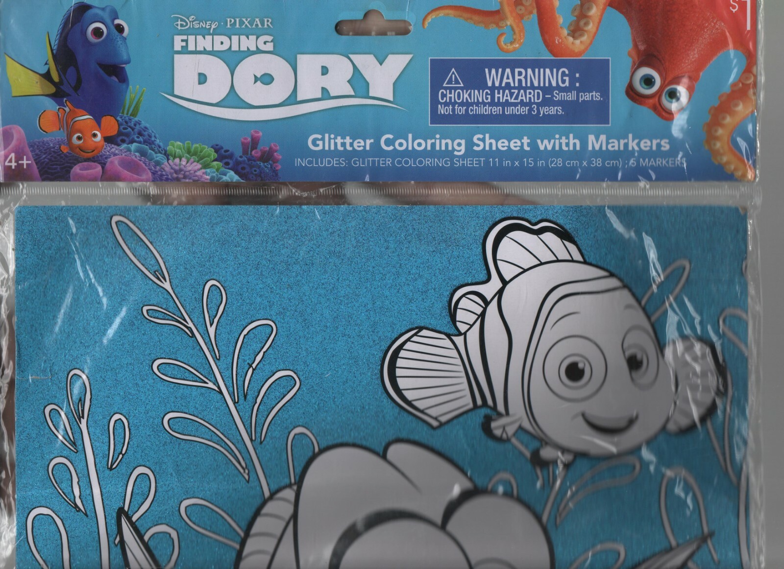 Finding Dory - Glitter Coloring Sheet with Markers - Disney / Pixar ...