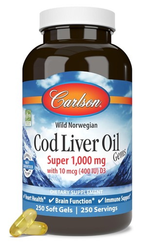 Wild Norwegian Cod Liver Oil Gems 1000 mg 250 Soft Gels 1910599882| eBay