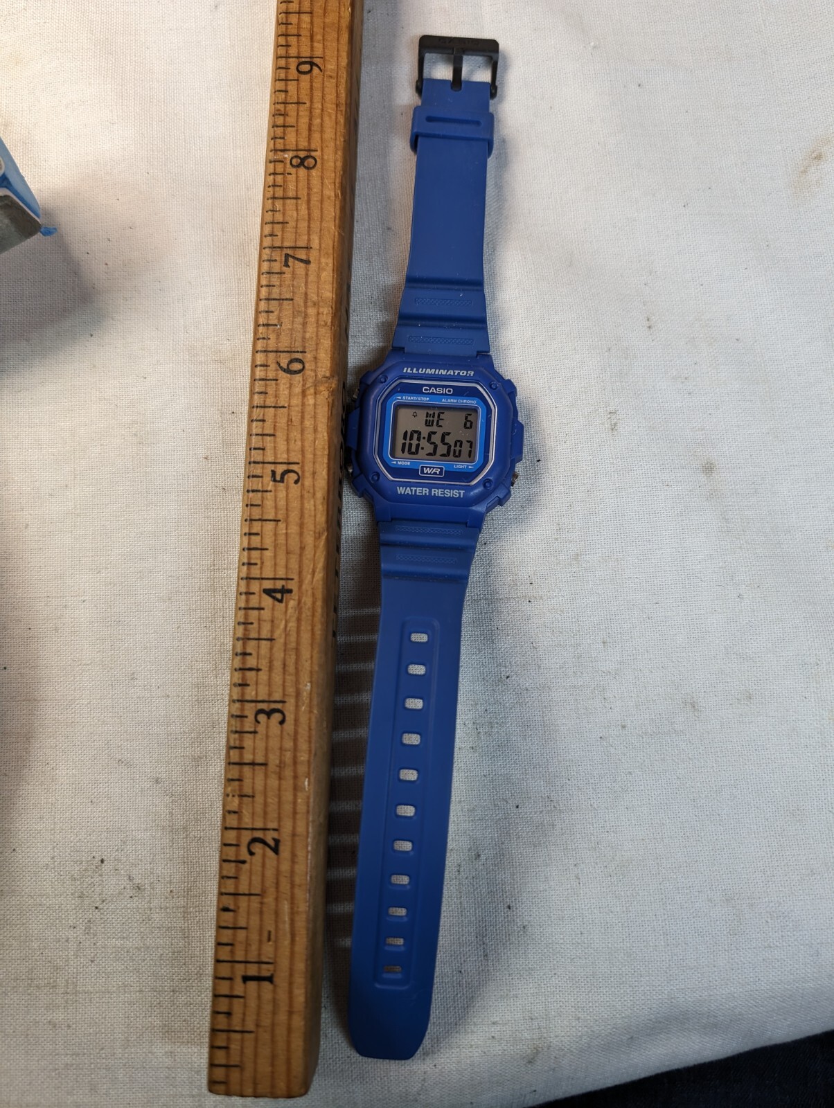 CASIO DIGITAL WHITE BAND BENZEL WATCH 3224 50M TESTED GOOD BATTERY NOS ...