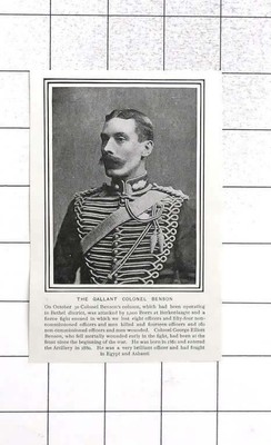 1901 The Gallant Colonel George Elliott Benson Mortally Wounded | eBay