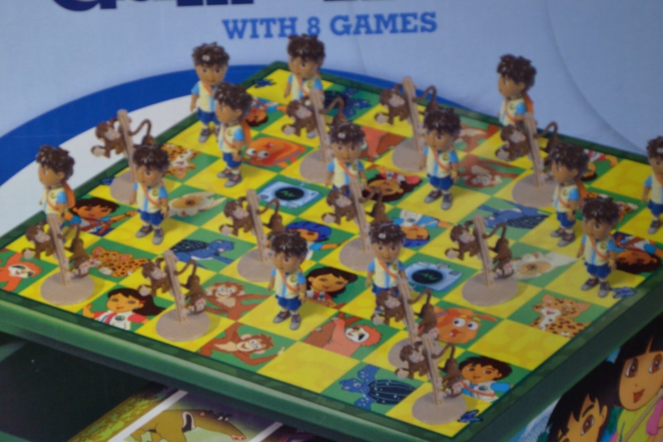 Nick Jr Go Diegi Go Game Table with Eight Games Checkers Bingo Brand ...
