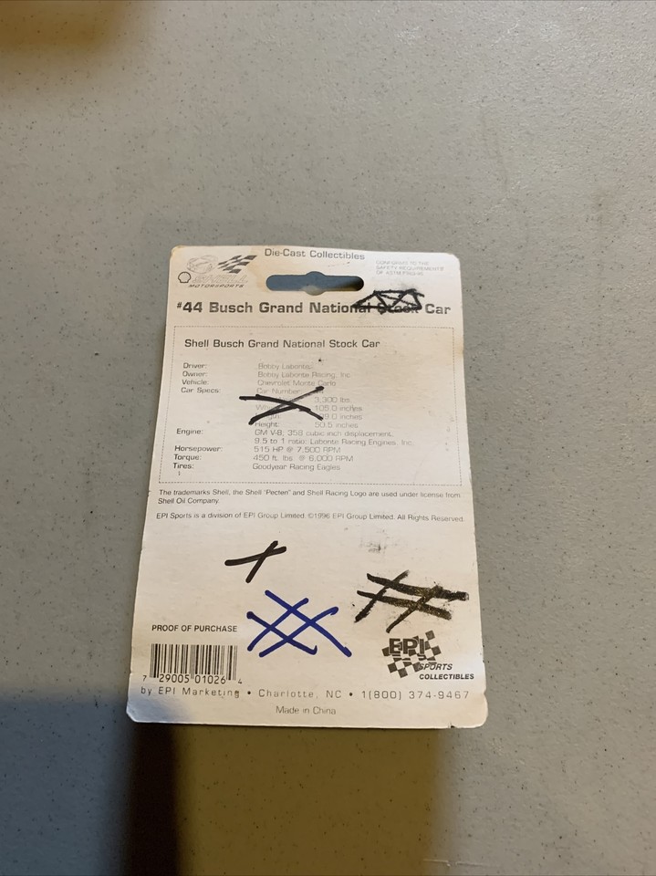 EPI 1996 Bobby Labonte #44 Shell Busch Grand National Pontiac Stock Car ...