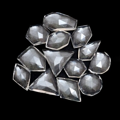 Natural Crystal Quartz Faceted Fancy Rose Cuts Loose Gemstones Lot ...