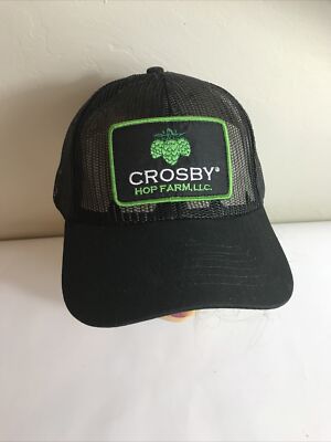 Crosby Hop Farm Black Trucker Hat Cap SnapBack Mesh | eBay
