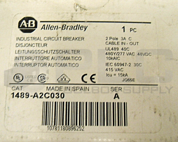 Nuovo Allen Bradley 1489-A2C030 Ser A Interruttore Miniaturizzato 2P 3A ...