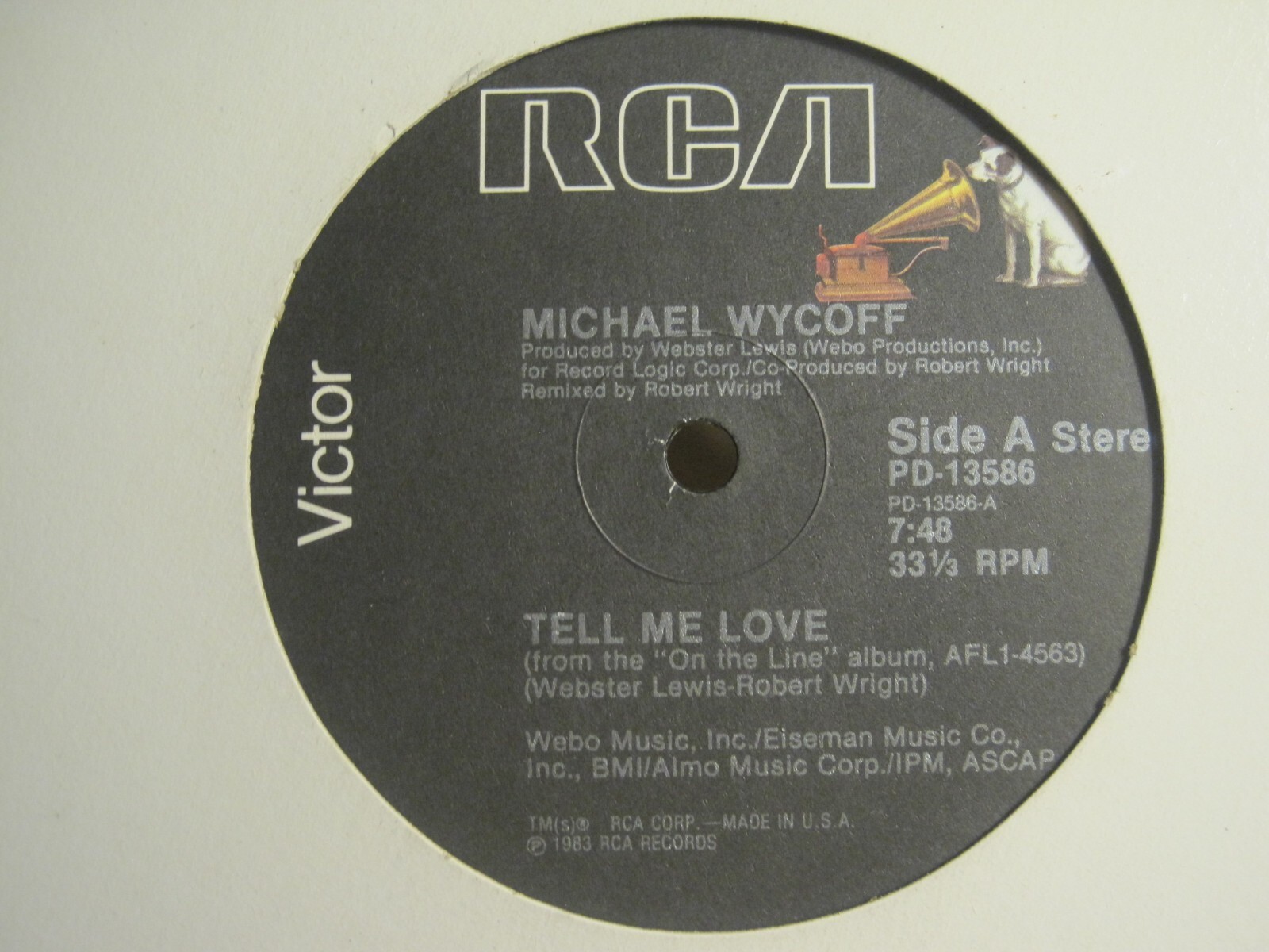 MICHAEL WYCOFF TELL ME LOVE 12" ORIG '83 RCA SYNTH FUNK DISCO MODERN ...
