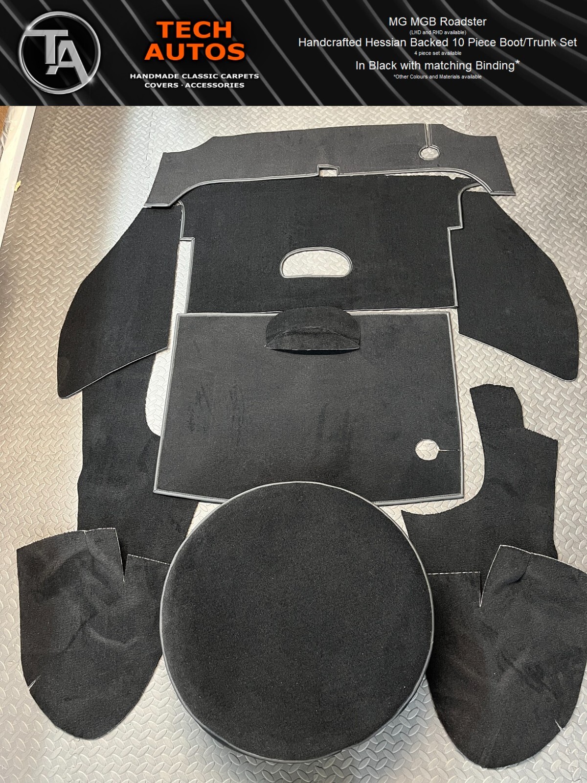 Boot Trunk Carpet Set Handmade to Order Auto Velour MG MGB Roadster | eBay