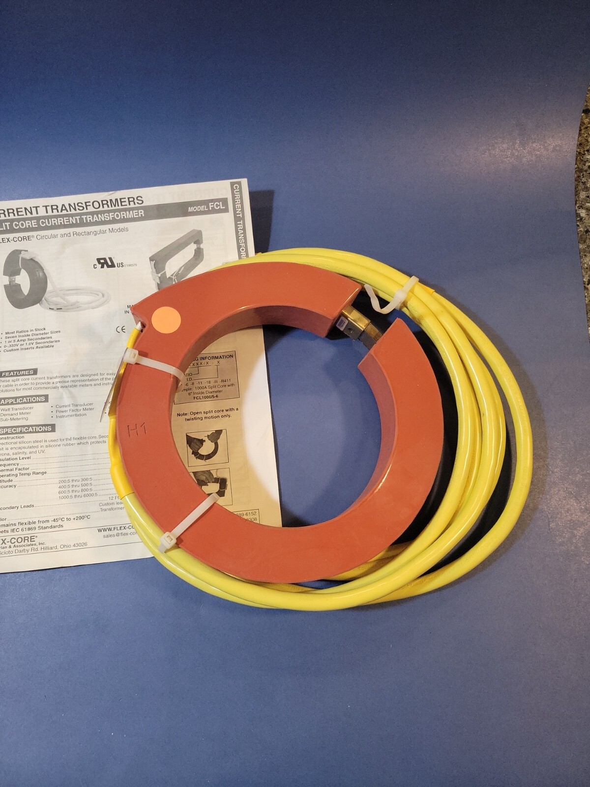 Flexible Split-Core Current Transformer 600V Class Model# FCL 600/5-6 ...