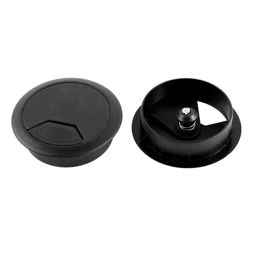 2Pcs 50mm Mounting Hole Diameter Computer Desk Table Top Cable Wire ...