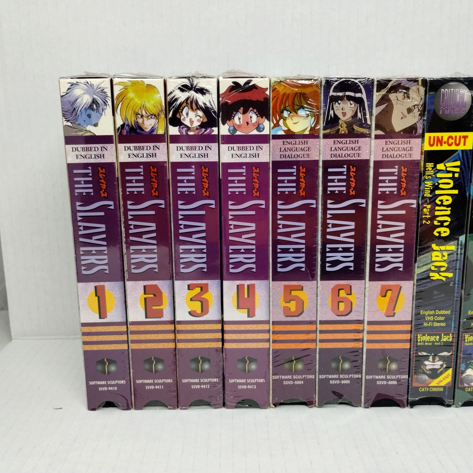 RARE Anime VHS Lot The Slayers Violence Jack Guyver Manga Record Lodoss ...