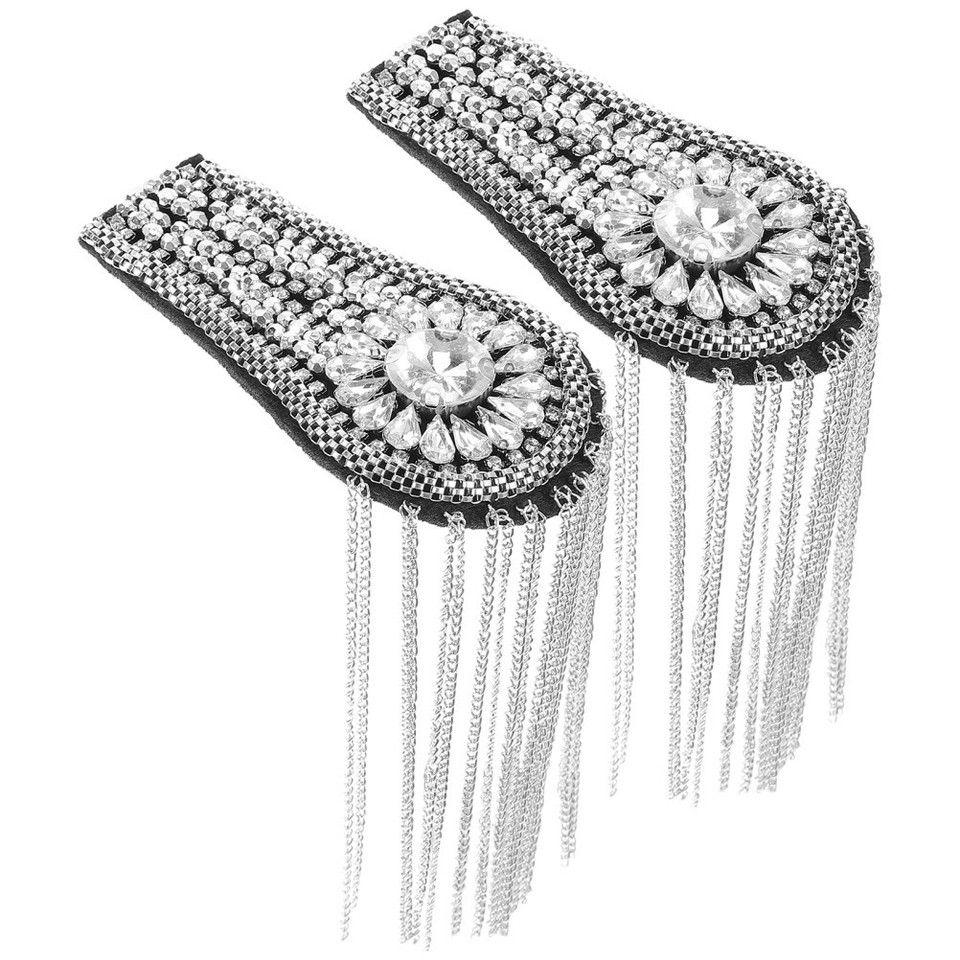 2Pcs Tassel Chain Shoulder Epaulets Rhinestone Shoulder Epaulet ...