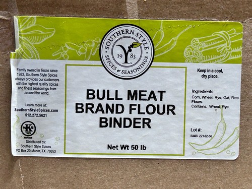 50 lbs. Sausage Making Bull Meat Brand Flour Binder Corn Wheat Rye Oat ...