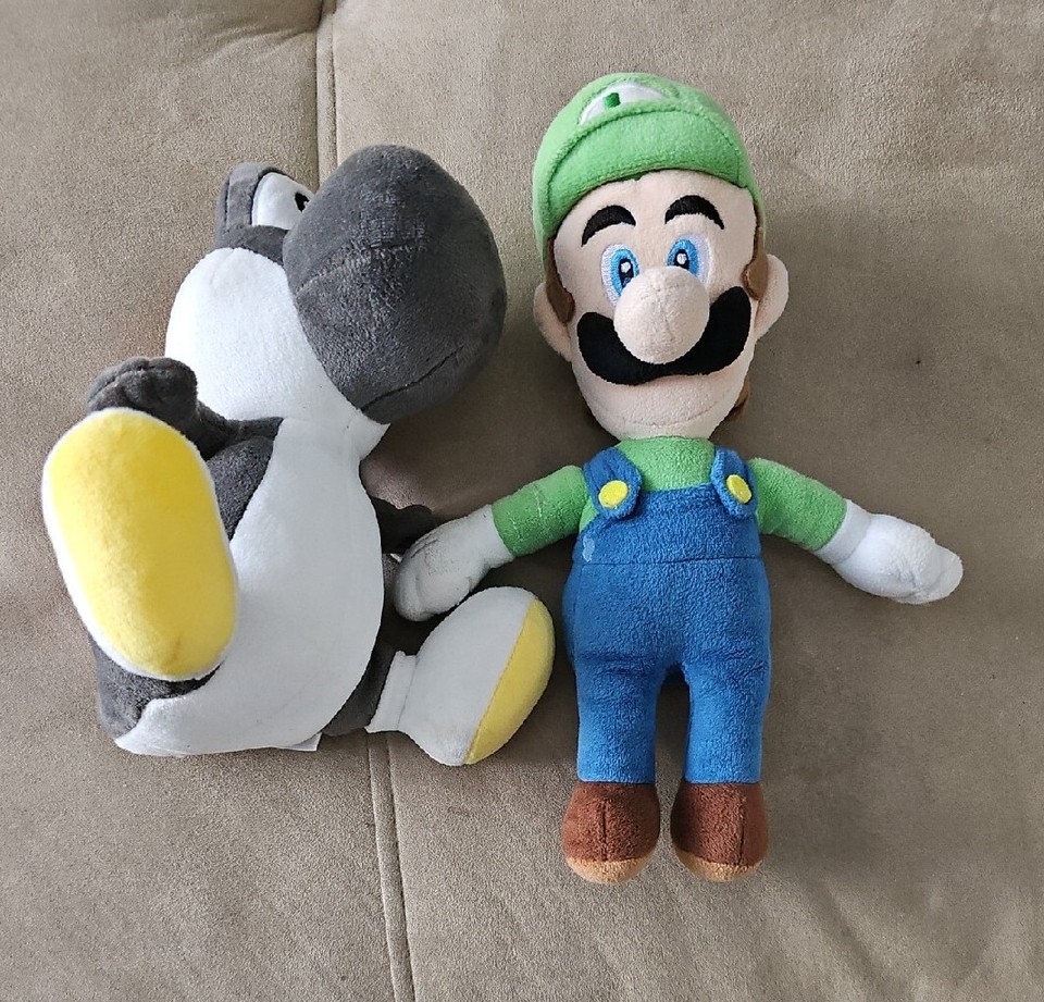 6 SUPER Mario BROS Plush LOT Luigi DONKEY KONG Green Blue Gray YOSHI | eBay