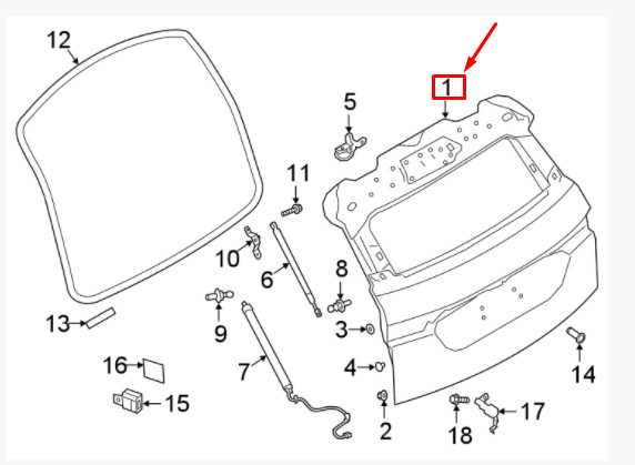 OEM Land Rover Range Rover Evoque L538 Rear Lift Gate LR117319 Genuine ...