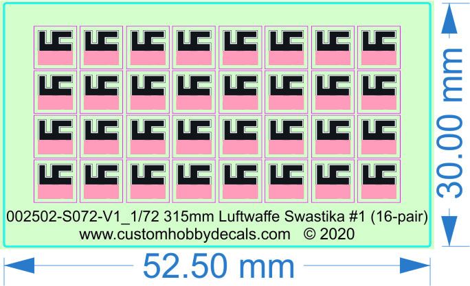German WWII Luftwaffe Swastika Decals - 1/72 1/144 - Water Decal | eBay