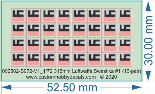 German WWII Luftwaffe Swastika Decals - 1/72 1/144 - Water Decal | eBay