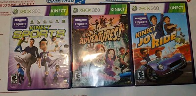 Lot 3 Kinect Games, Kinect ADVENTURES ~ Kinect SPORTS ~ JOY RIDE Xbox ...