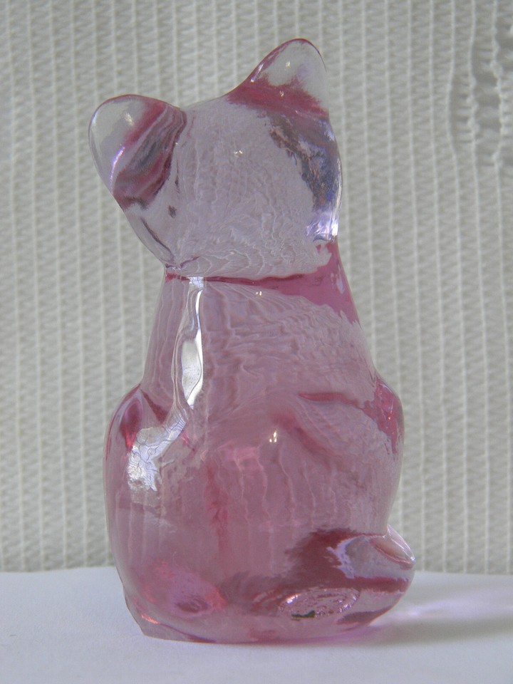 Vintage Fenton Art Glass ~ Rose Glass Kitten ~ Pink Cat Figurine 3" | eBay