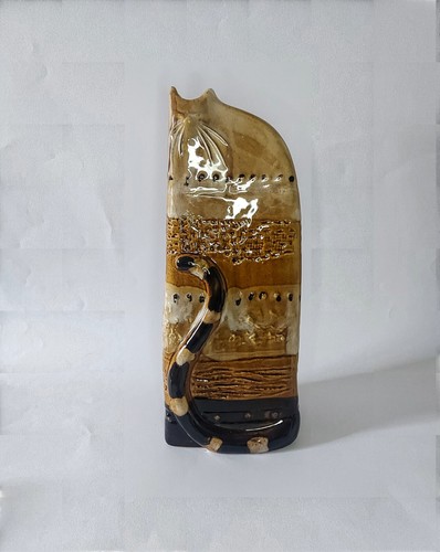 Large Stylised Modernist CAT Ceramic Vase, After Govinder Nazran. Retro ...